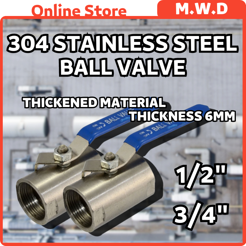 BALL VALVE STAINLESS STEEL FULL BORE FEMALE TO FEMALE THREAD 1/2“ 3/4 ...