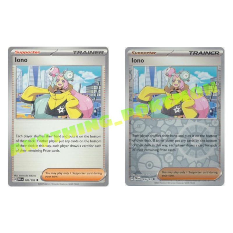 Pokemon Trainer Cards - Iono (185/193), (080/091) - NORMAL/REVERSE HOLO ...