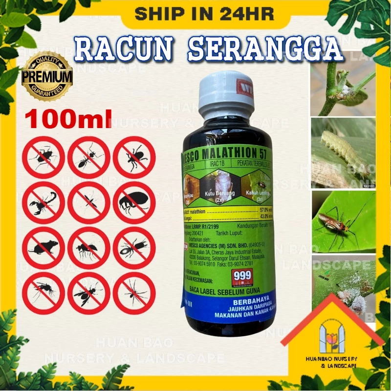 Racun Serangan Wesco Malathion Kutu Putih Kutu Pokok Insecticide 100ML ...