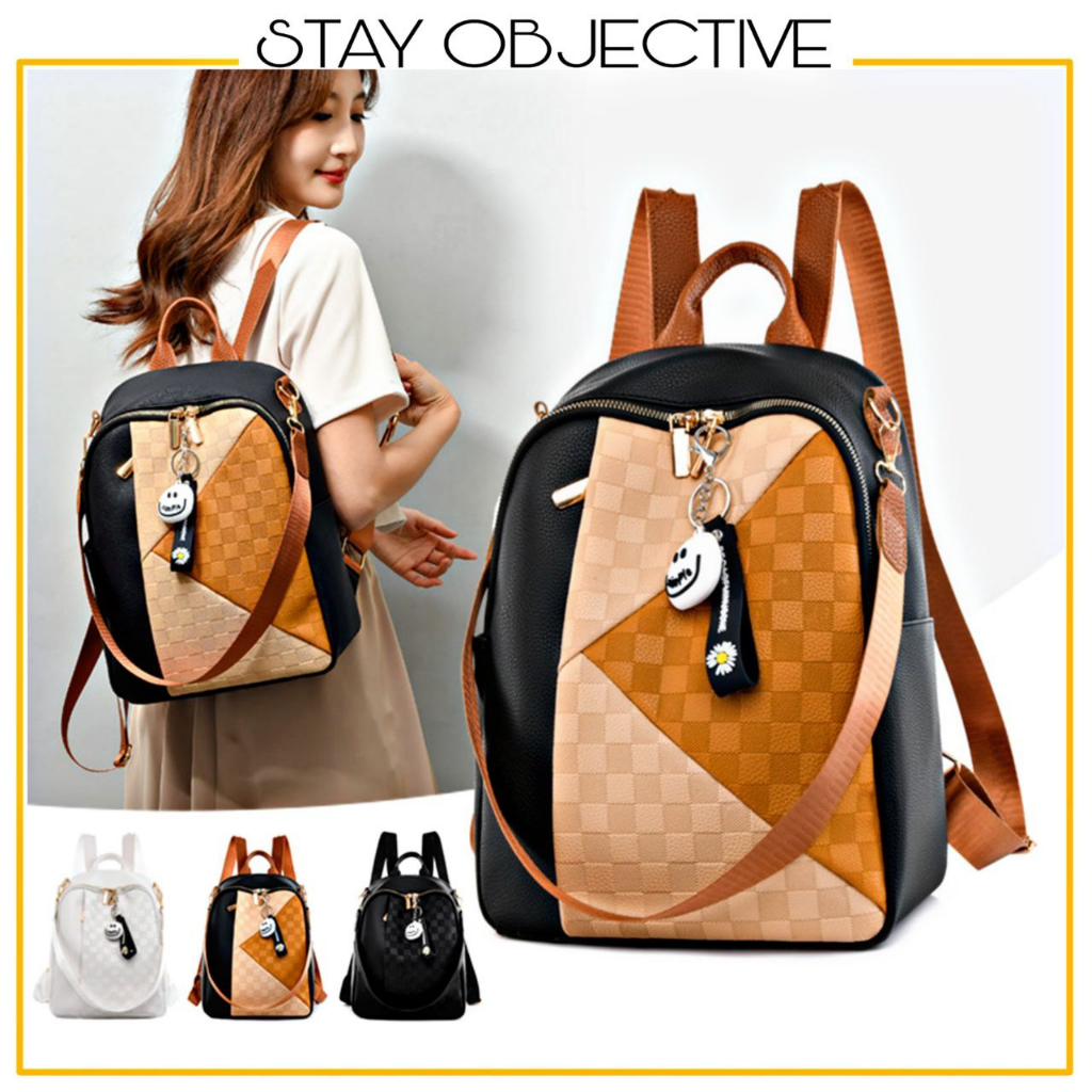 Premium Leather Woman Backpack Wanita Beg Sekolah Galas Perempuan Bag ...