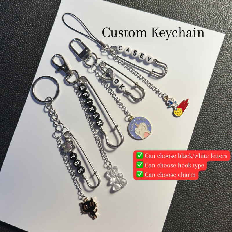 🌻 Part 1 🌻 Custom Keychain Nama | Handmade Name Keychain Beads Phone ...