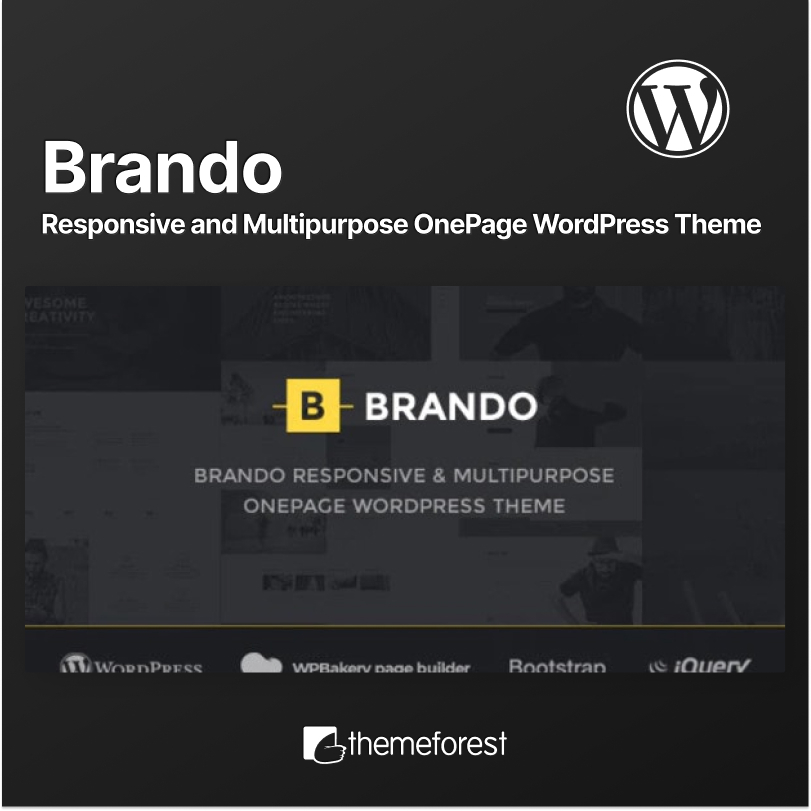 Brando - Responsive and Multipurpose OnePage WordPress Theme (Themeforest Best Seller) | Shopee ...