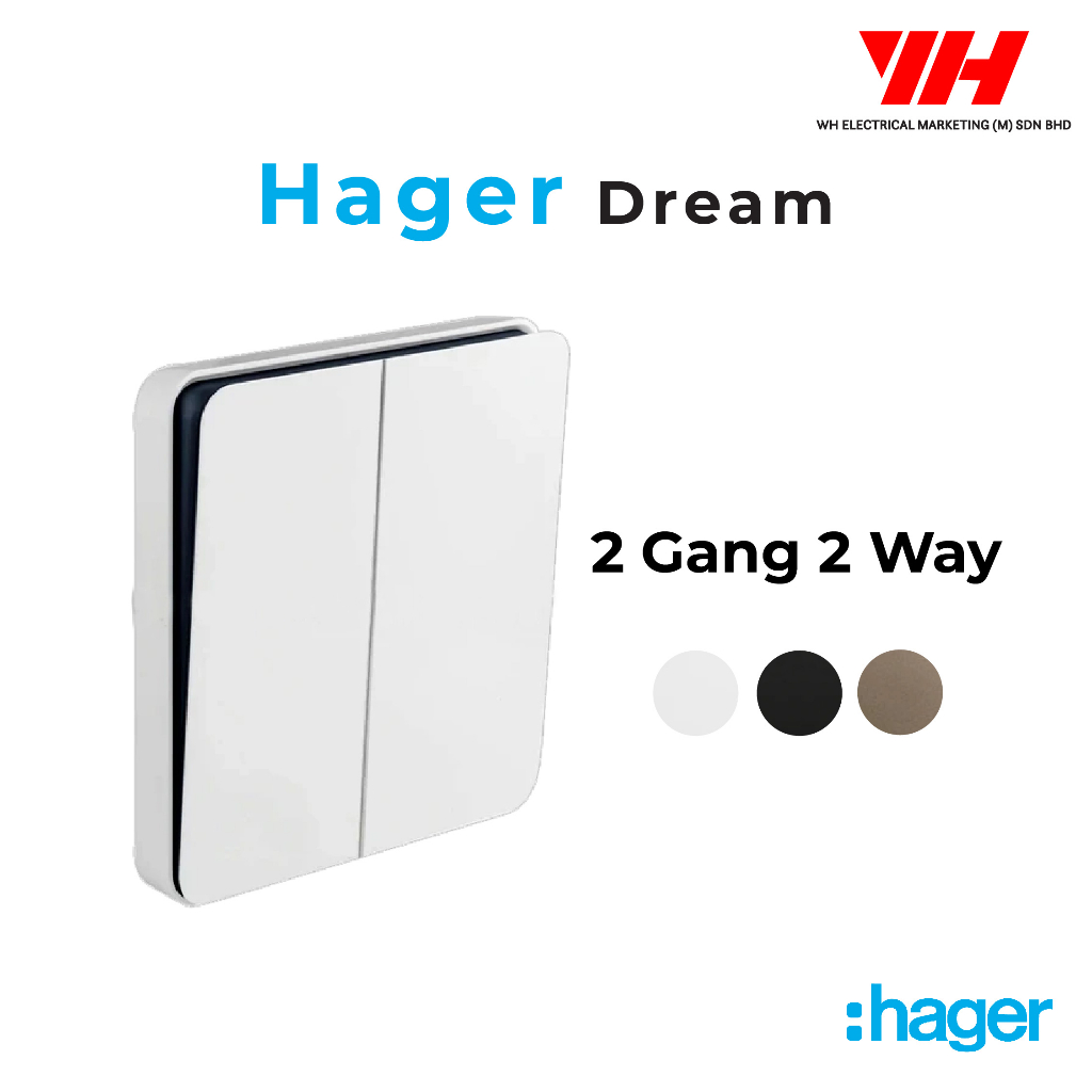 Hager Dream Switches & Sockets [ White/Knight Black/Elegant Gold ...