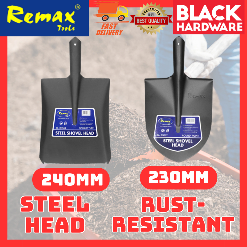 Black Hardware REMAX Spade Shovel Heavy Duty Gardening Tools Skop Tanah ...