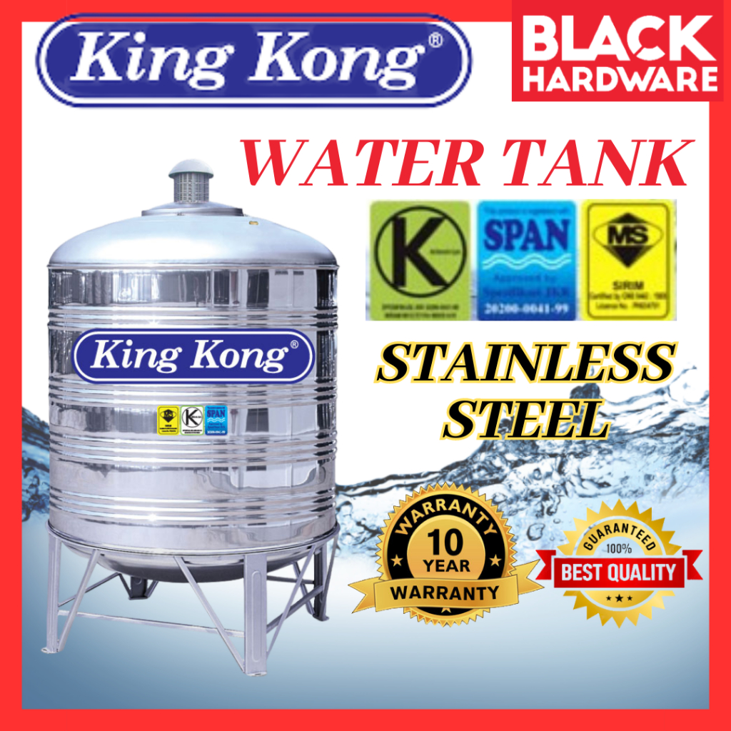 Black Hardware KING KONG Water Tank Stainless Steel 1000 Litre Tangki ...