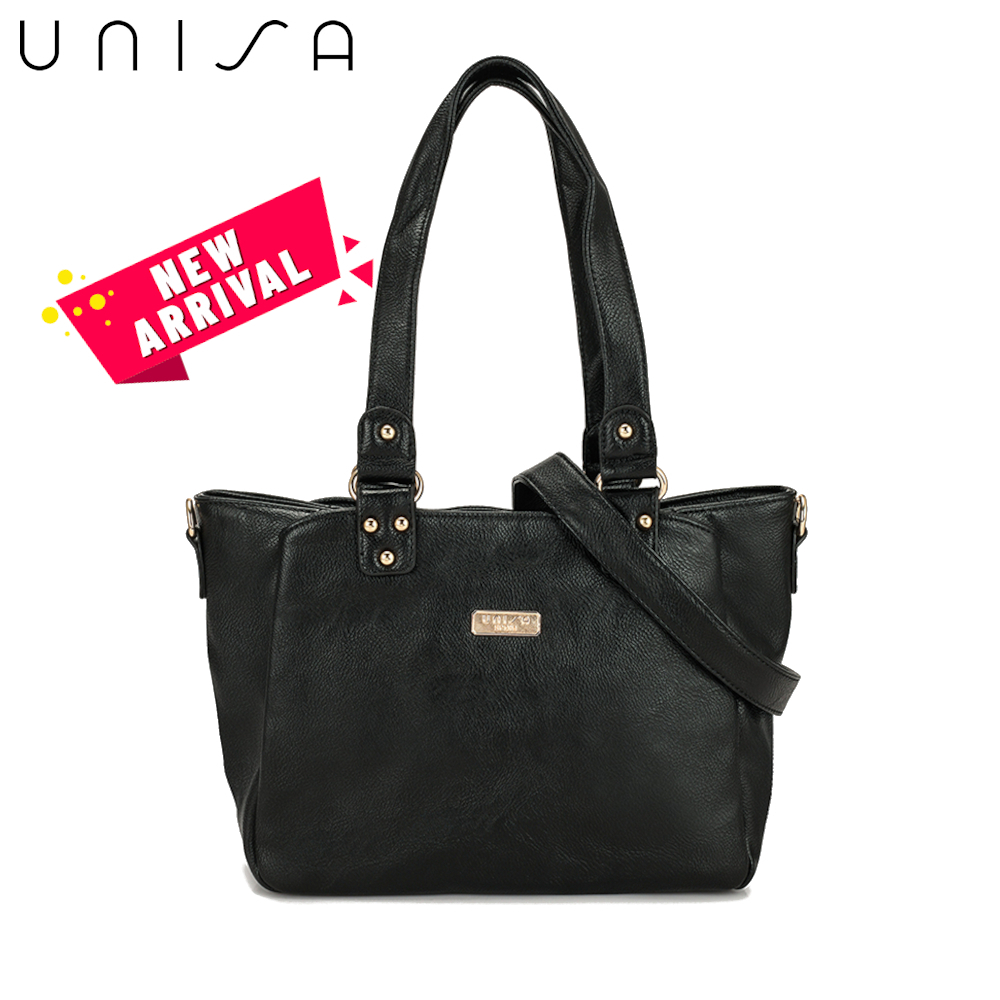 UNISA Vintage Faux Leather Convertible Shoulder Bag (Black/Khaki/Maroon ...