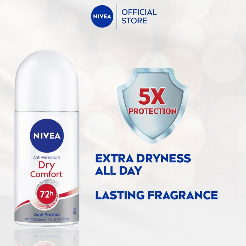 NIVEA Female Deodorant Dry Comfort Roll On Personal Care Fresh No Sweat ...