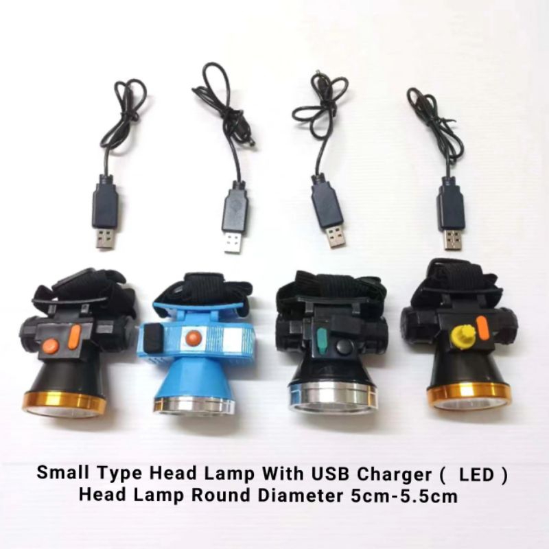 Small Type USB Rechargeable Head Lamp No-Zoomable Outdoor Head Light ...