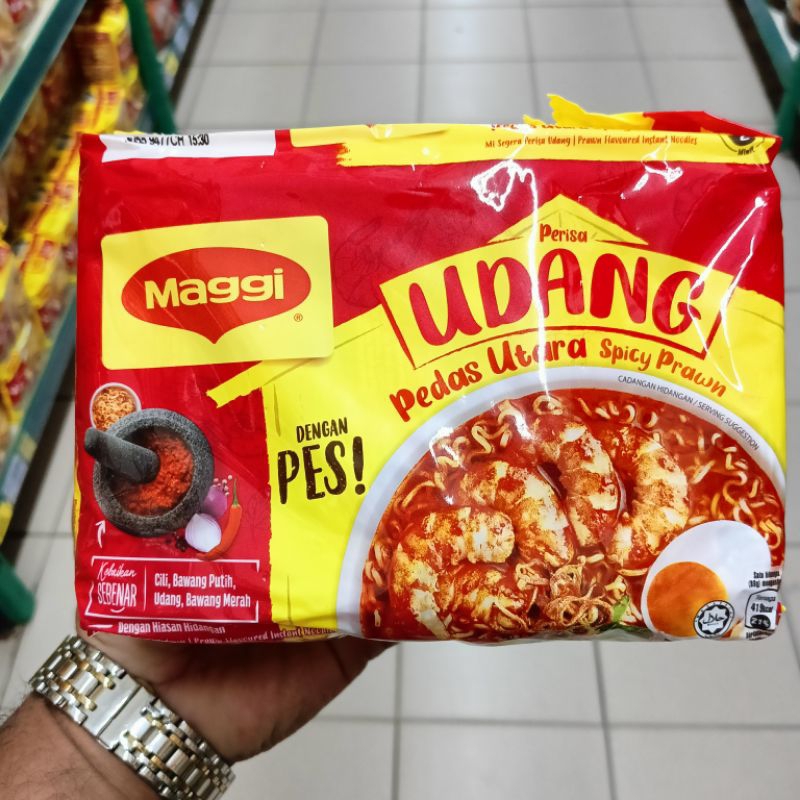 Mi Segera Maggi Spicy Prawn Perisa Udang Pedas Utara 5 pkt X 89g ...