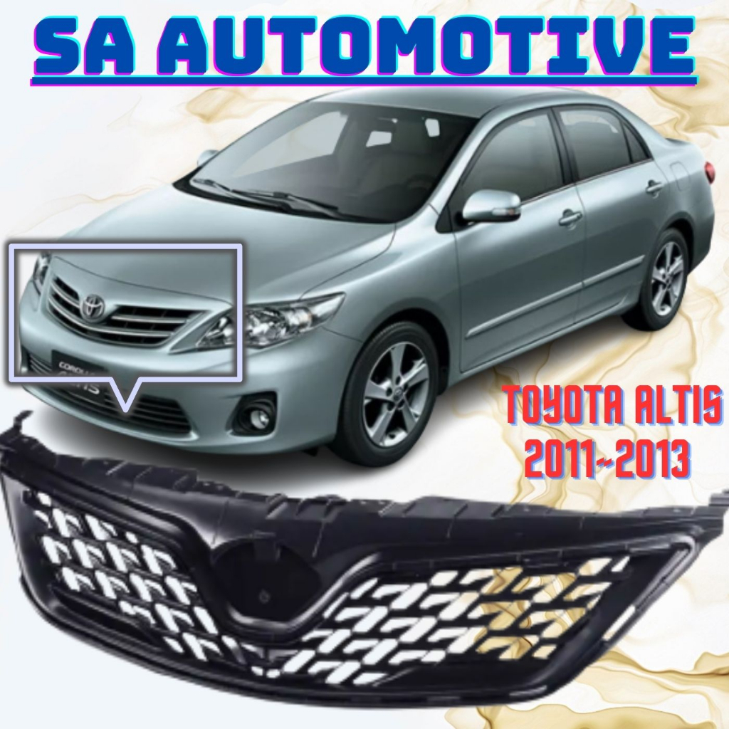TOYOTA ALTIS 2011~2013 FRONT GRILL GRILLE GLOSSY BLACK COLOUR ABS ...