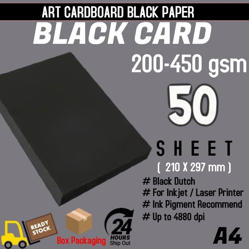 A4 A3 50pcs Black Card Paper Artwork Hot Stamping | Shopee Malaysia