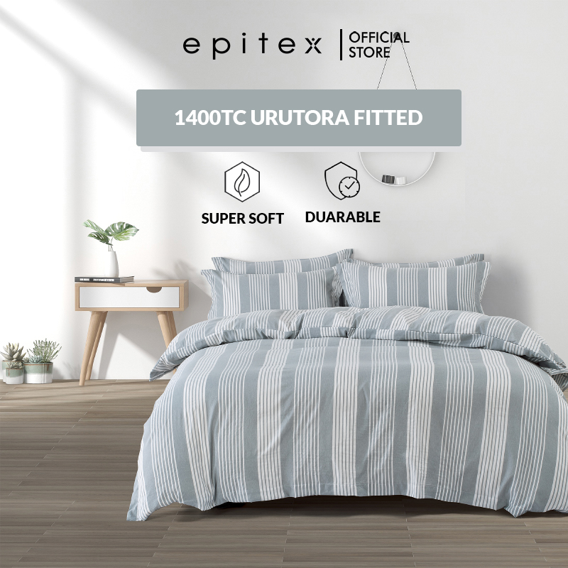 Epitex (w/o Quilt Cover) 1400TC Urutora Stone Wash Cotton Bedsheet ...