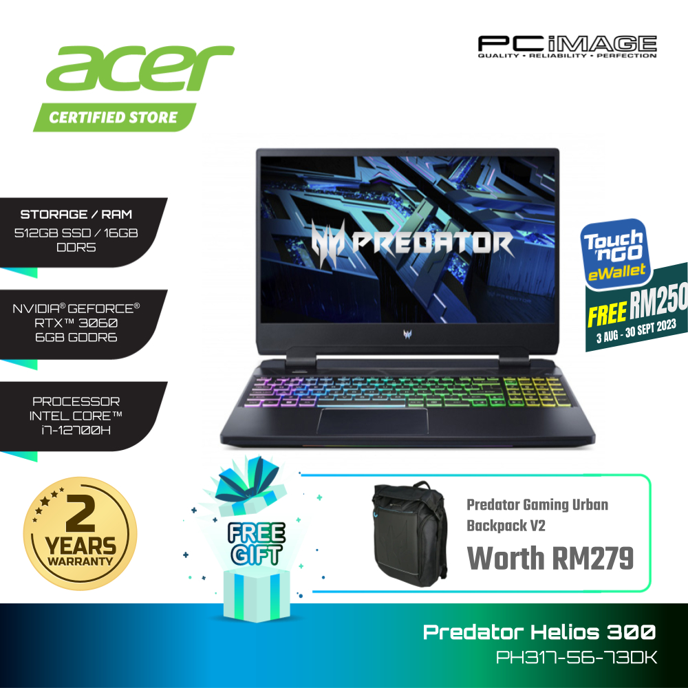 ACER PREDATOR HELIOS 300 PH317-56-73DK I7-12700H/16GB DDR5/512GB SSD ...