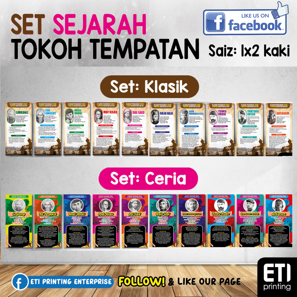 SET SEJARAH TOKOH SET KECERIAAN KELAS | Shopee Malaysia