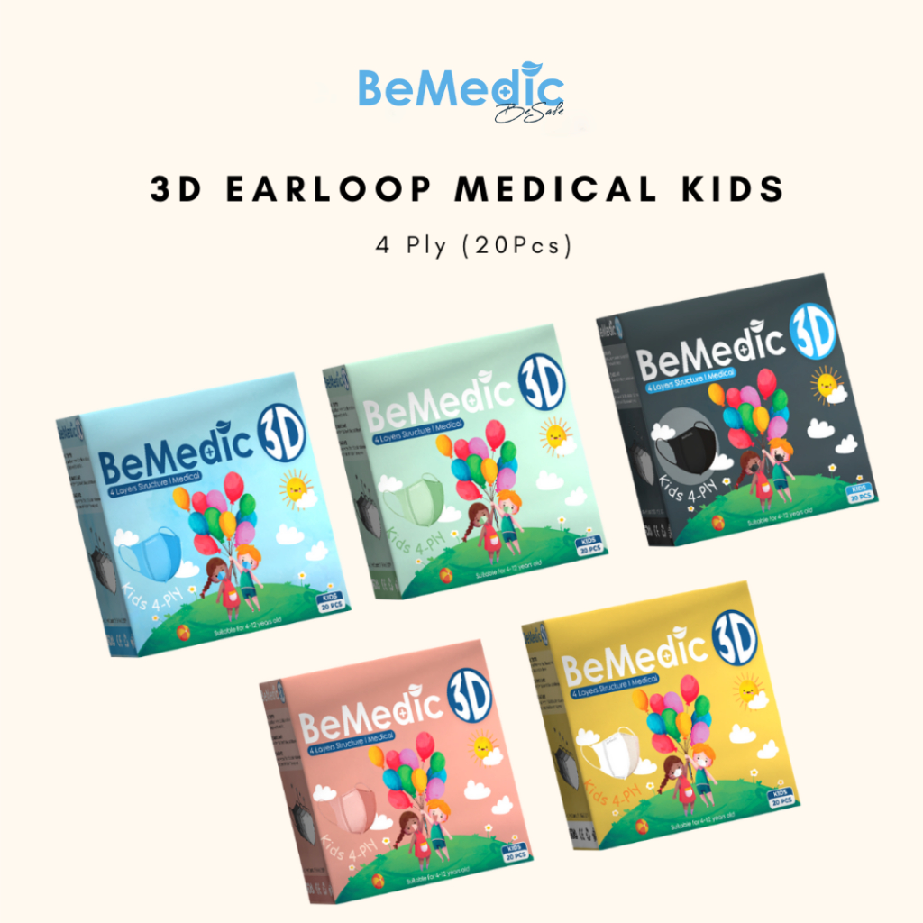 BeMedic 3D Earloop Medical 4Ply Kids (20Pcs) | Shopee Malaysia