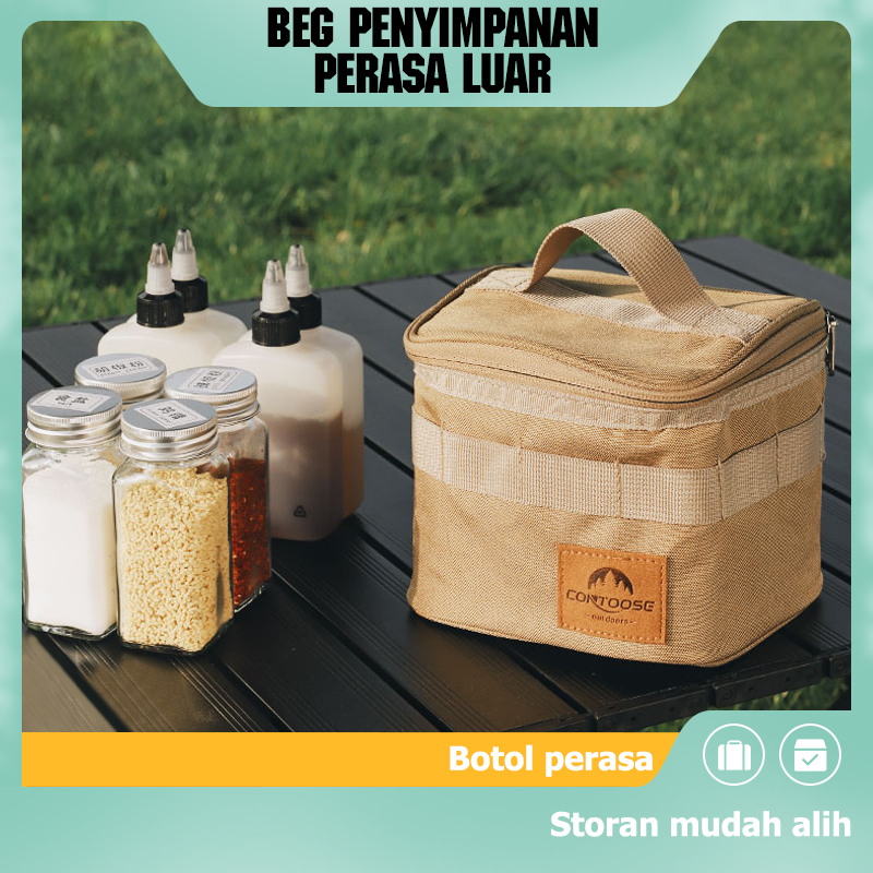 Beg penyimpanan botol perasa perkhemahan luar beg kain simpanan perasa ...