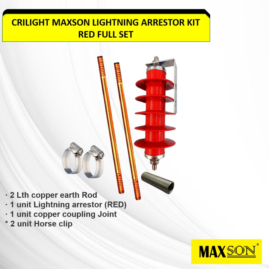 Maxson Crilight Lightning Arrestor Kit Set - Red | Shopee Malaysia
