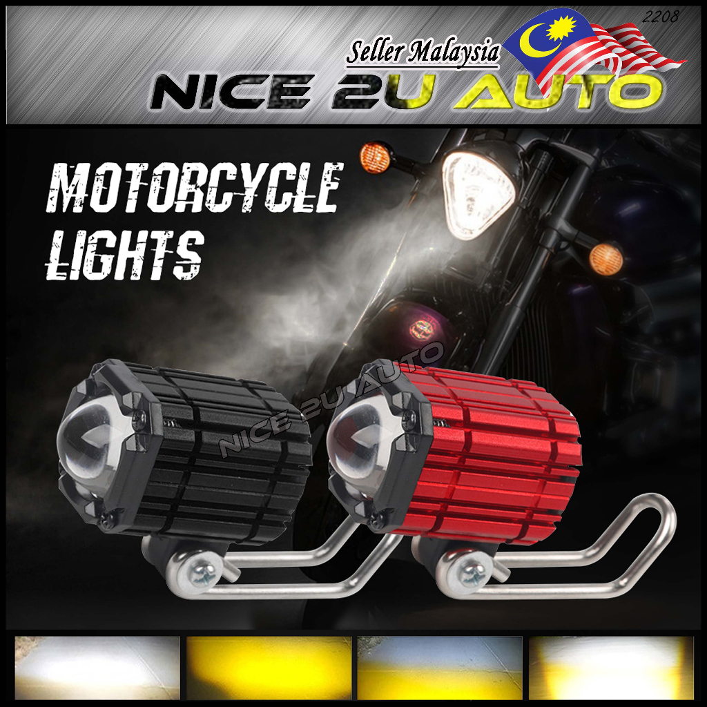 Motorcycle Square LED Headlight Spot Light Rearview Mirror Spotlight ...