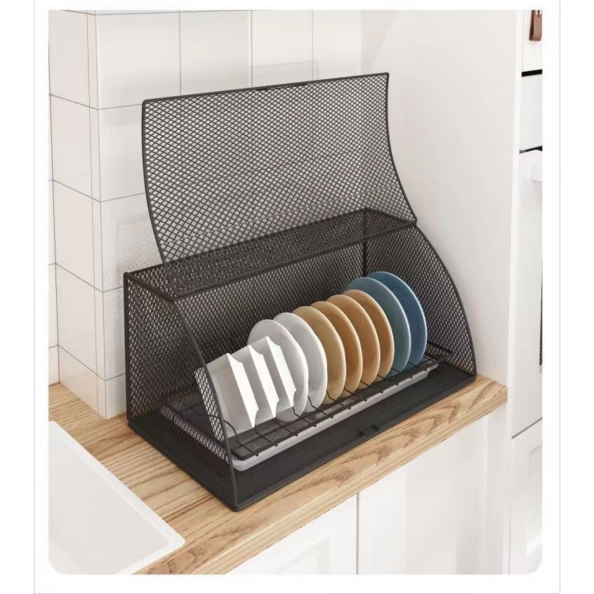 Multipurpose Metal Cabinet Kitchen Cup Plate Dish Drainer Storage Food ...