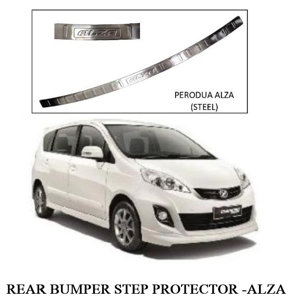 PERODUA ALZA STELL REAR BUMPER STEP PROTECTOR / Rear Bumper Guard Step ...