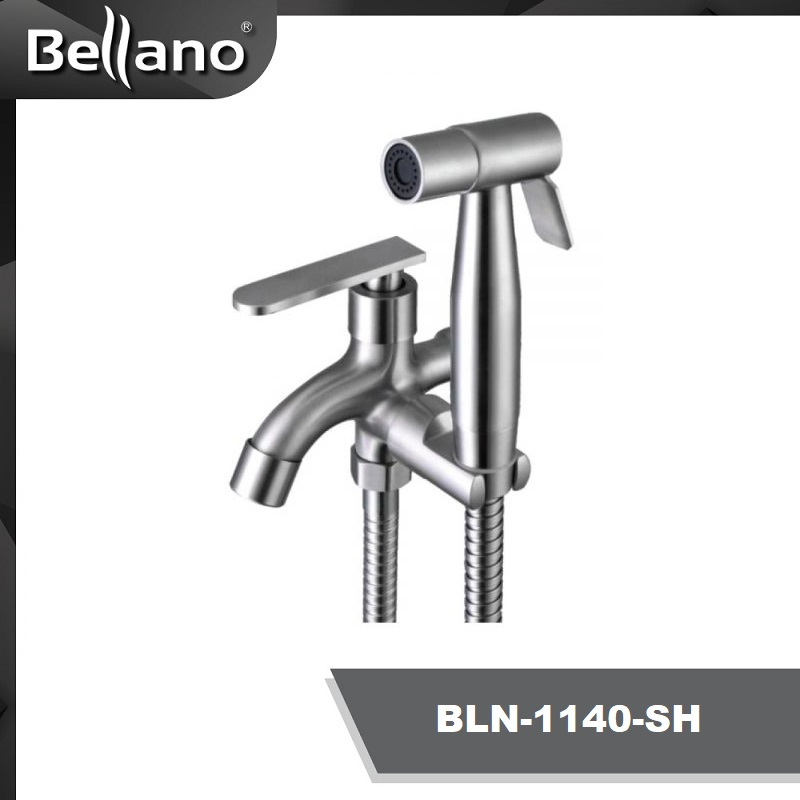 BELLANO HAND BIDET SET C/W "C" TWO WAY TAP 1.2M FLEX HOSE (ANTI-BURST ...