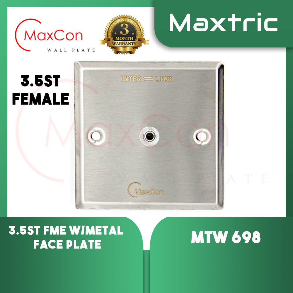 MaxCon 3.5MM STEREO FEMALE FACE PLATE METAL PLATE MTW-698 | Shopee Malaysia