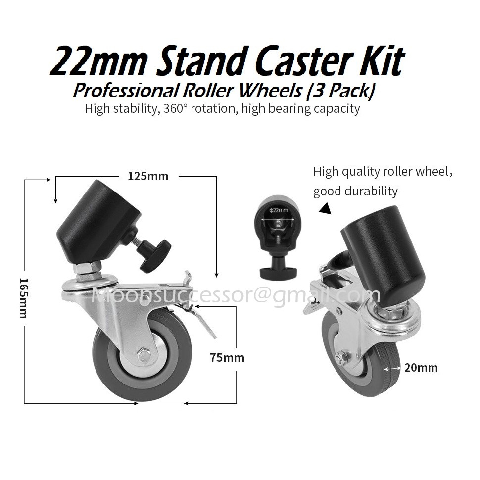 Zeon 22mm 25mm Heavy Duty Universal Swivel Caster Kit Wheel Roda ...
