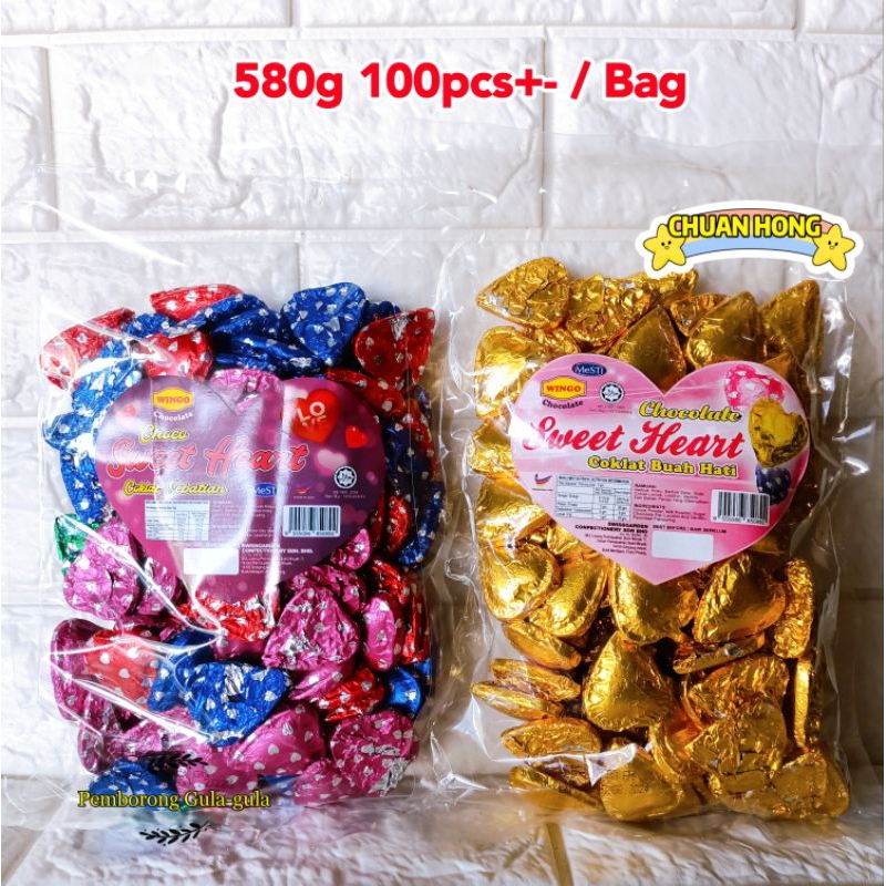 WINGO Chocolate Golden Sweet Heart 580g 90pcs+-/Bag | Shopee Malaysia