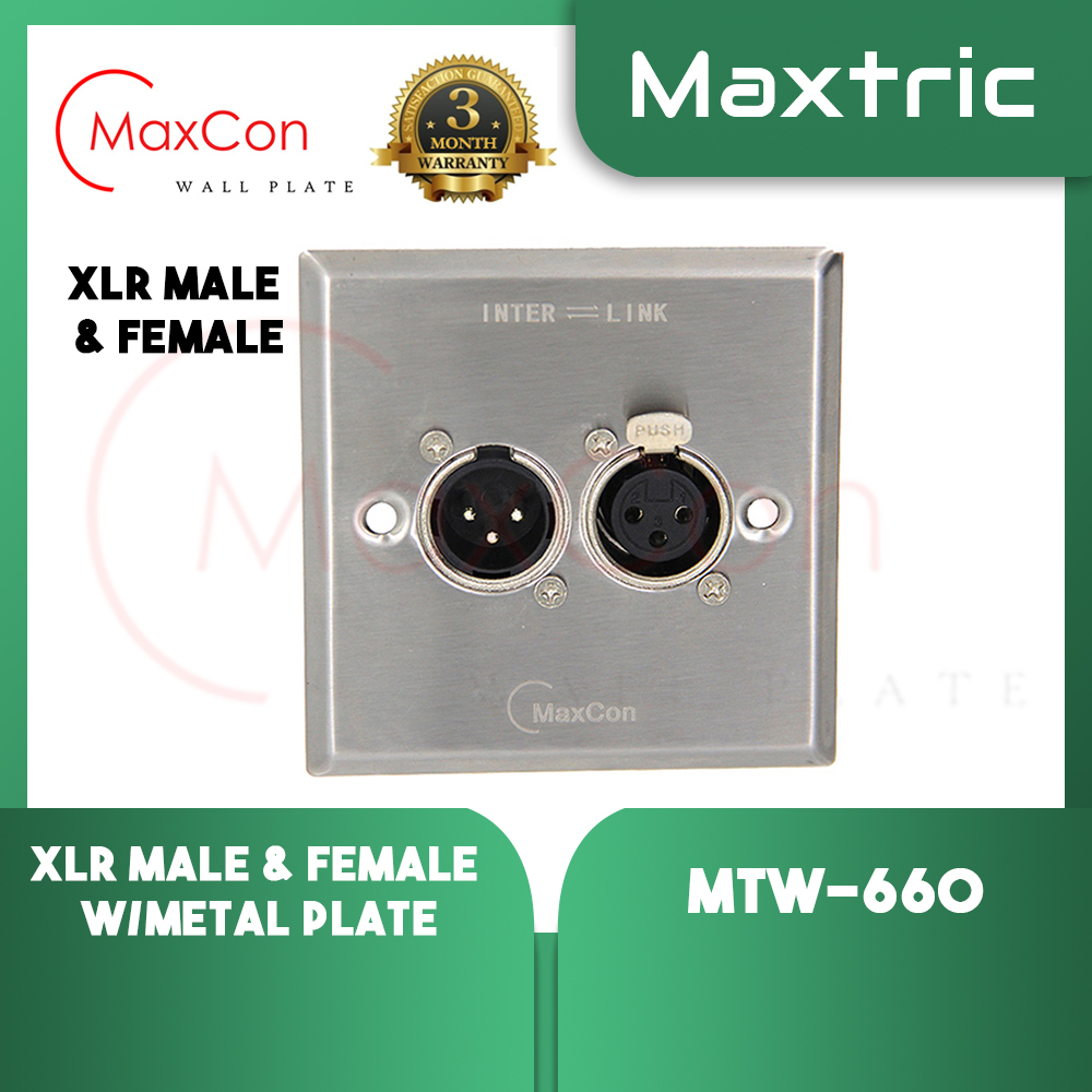 MaxCon XLR MALE & FEMALE METAL PLATE FACE PLATE MTW-660 | Shopee Malaysia