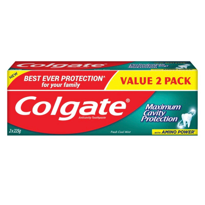 Colgate Max Cavity Protect Toothpaste Cool Mint 2 x 225g ( Exp : 07/26 ...
