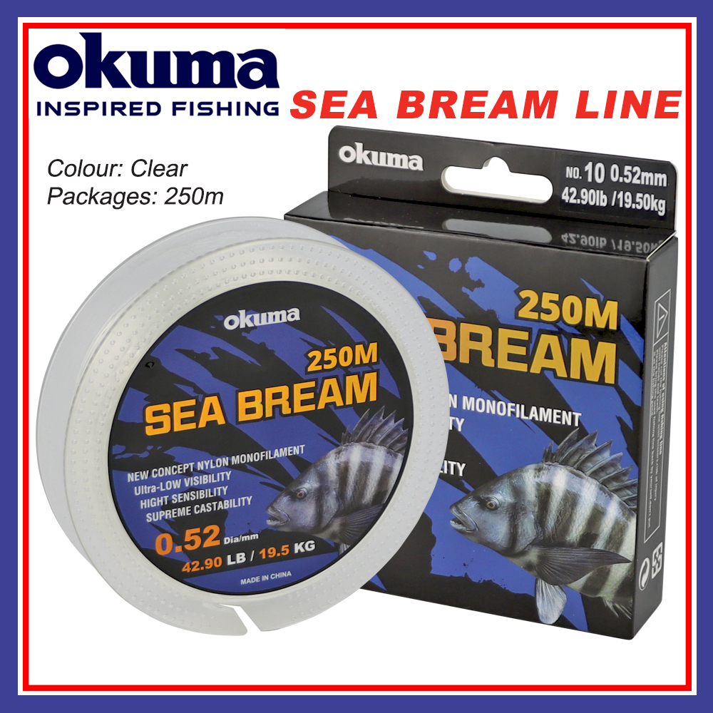 (9.97LB-42.9LB) 250m Okuma Sea Bream Line CLEAR Nylon Monofilament ...