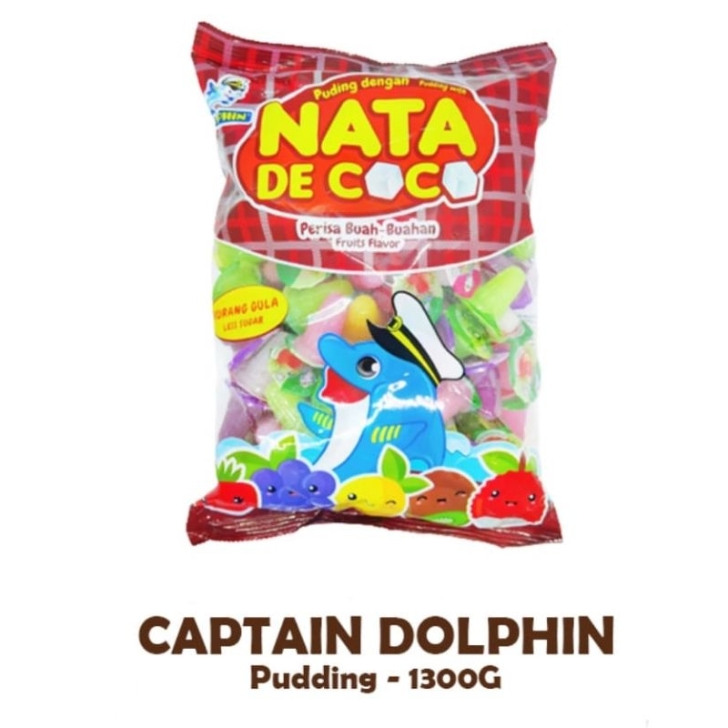 [TKM] Captain Dolphin (Pudding) With Nata De Coco Fruits Flavour 1300g (13g x 100cup) | Shopee ...