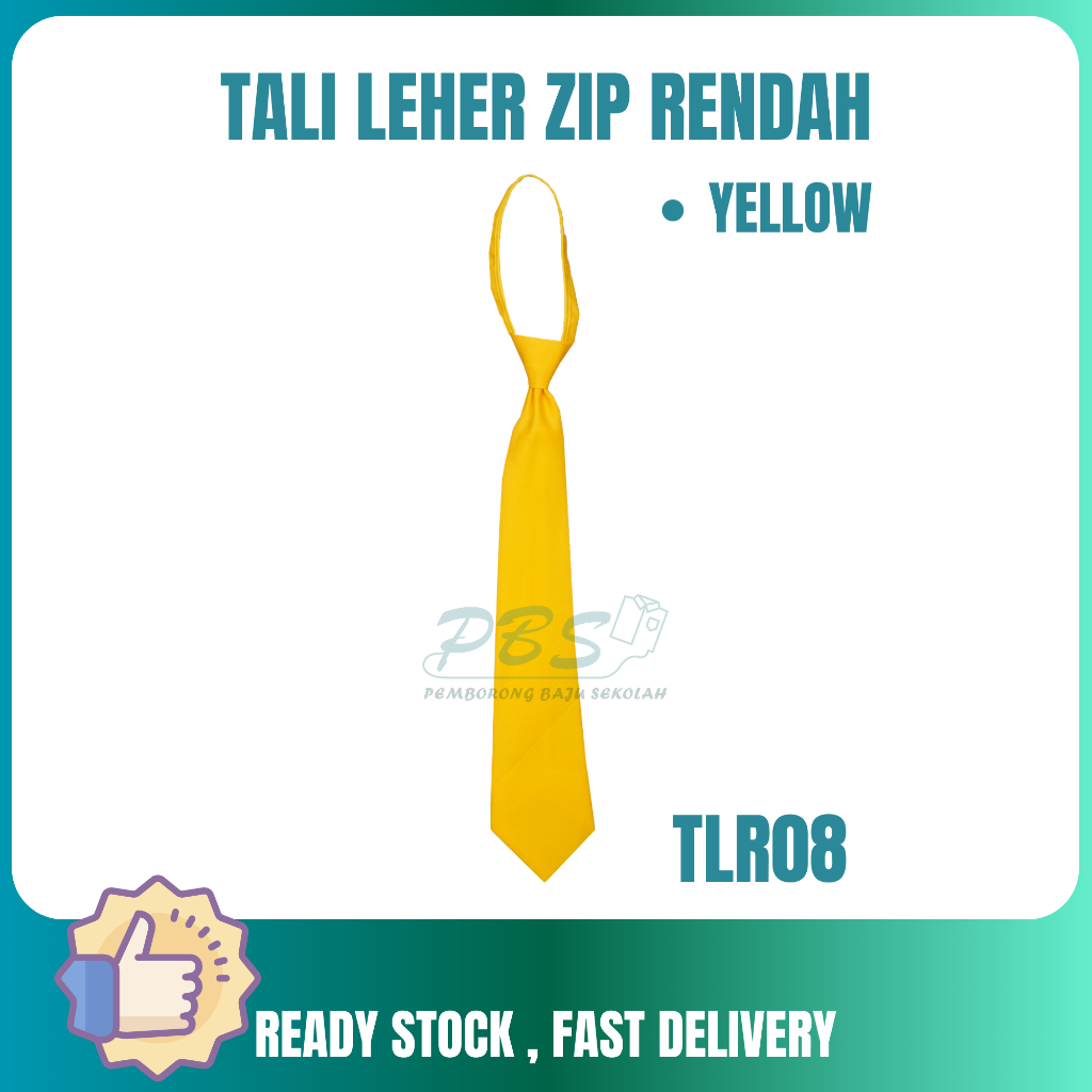 TIE BUDAK KUNING / TALI LEHER PENGAWAS SEKOLAH RENDAH JENIS ZIP KUNING ...