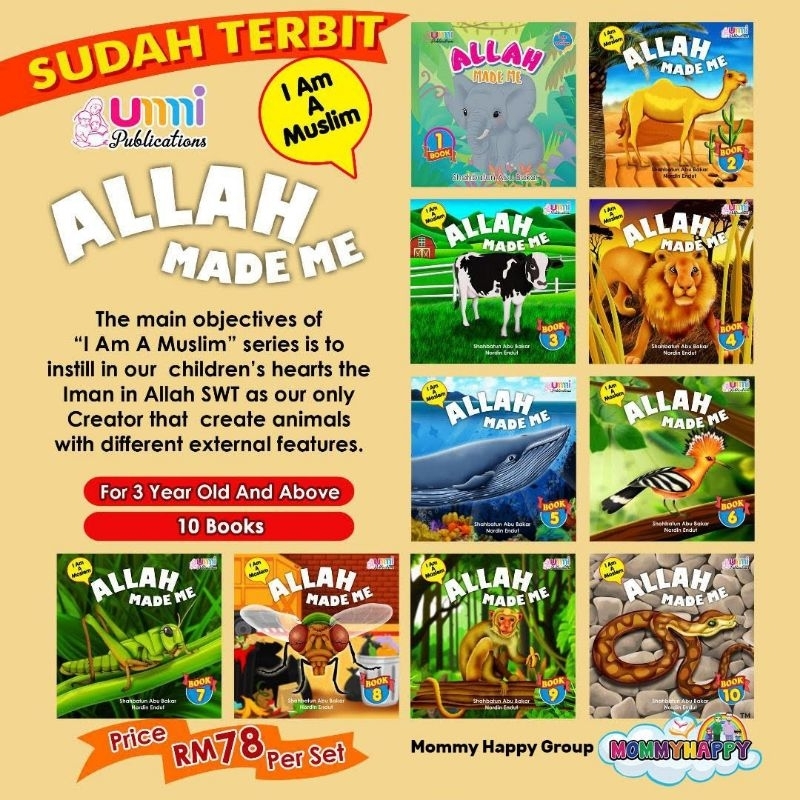 READY STOCK ( FULL SET) I AM MUSLIM ALLAH MADE ME ISLAMIC STORY BOOK ...