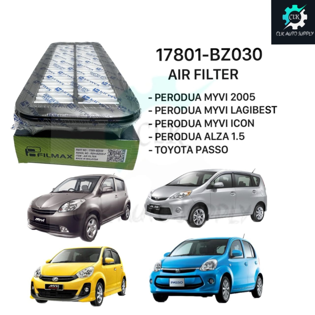 PERODUA MYVI 2005 MYVI LAGI BEST ICON ALZA 1.5 TOYOTA PASSO AIR FILTER (17801-BZ030) | Shopee ...
