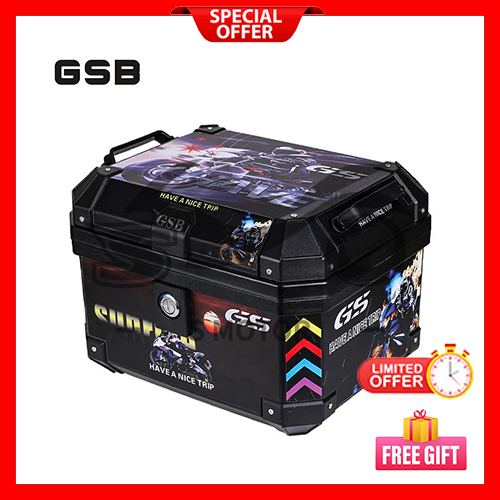 GSB TOP BOX MOTORCYCLE ABS 36L & 45L WATERPROOF LUGGAGE STORAGE 🔥 ...
