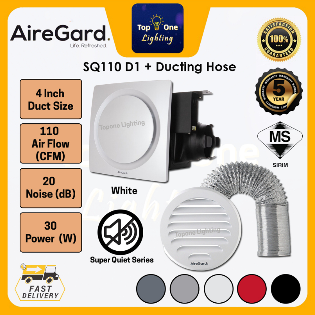 Airegard SQ110-D1 Round Set Package - 4" Exhaust Fan Ventilator [Super ...