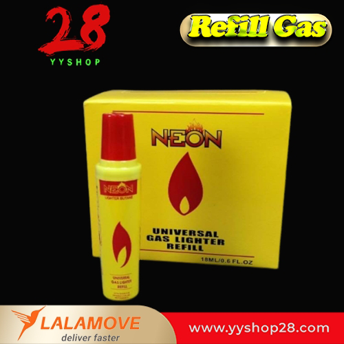 Neon Refillable Butane Gas for Refillable Lighter 18ml small size type ...