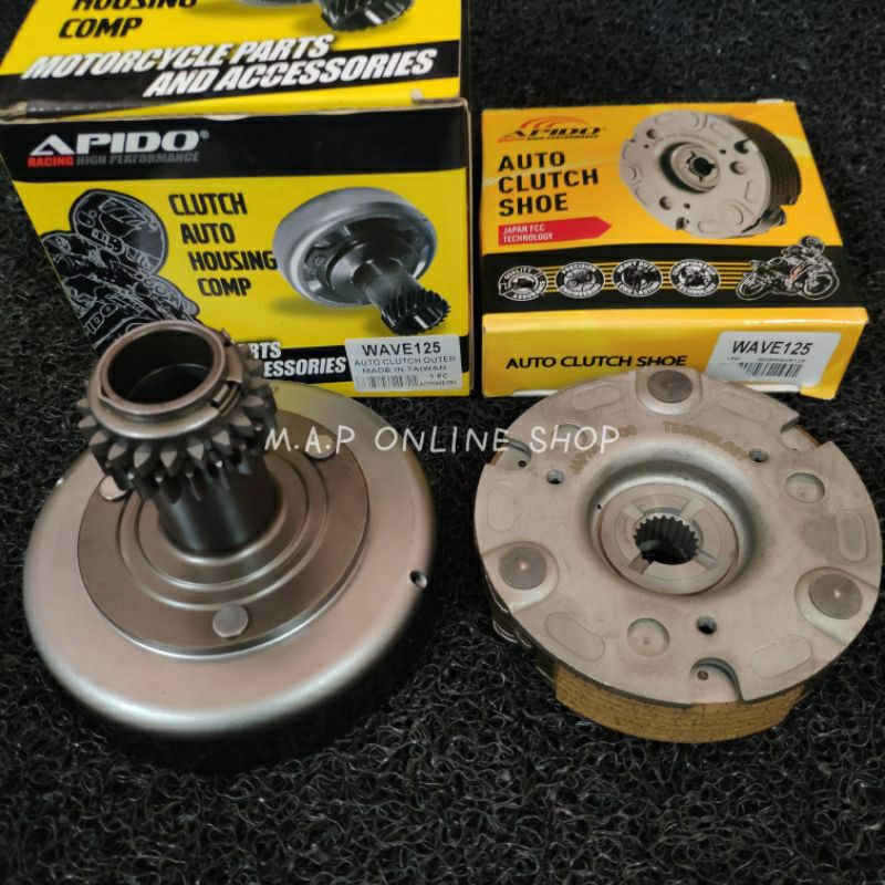 Honda Wave125 Wave125s Wave125x Auto Clutch Shoe + Auto Clutch Housing ...