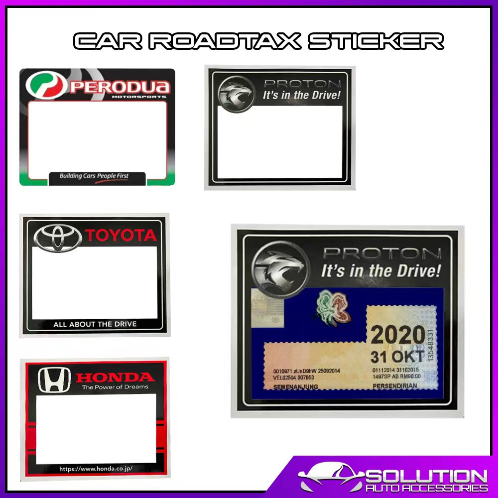 Universal Car Road Tax Roadtax Sticker Perodua Proton Honda Toyota ...