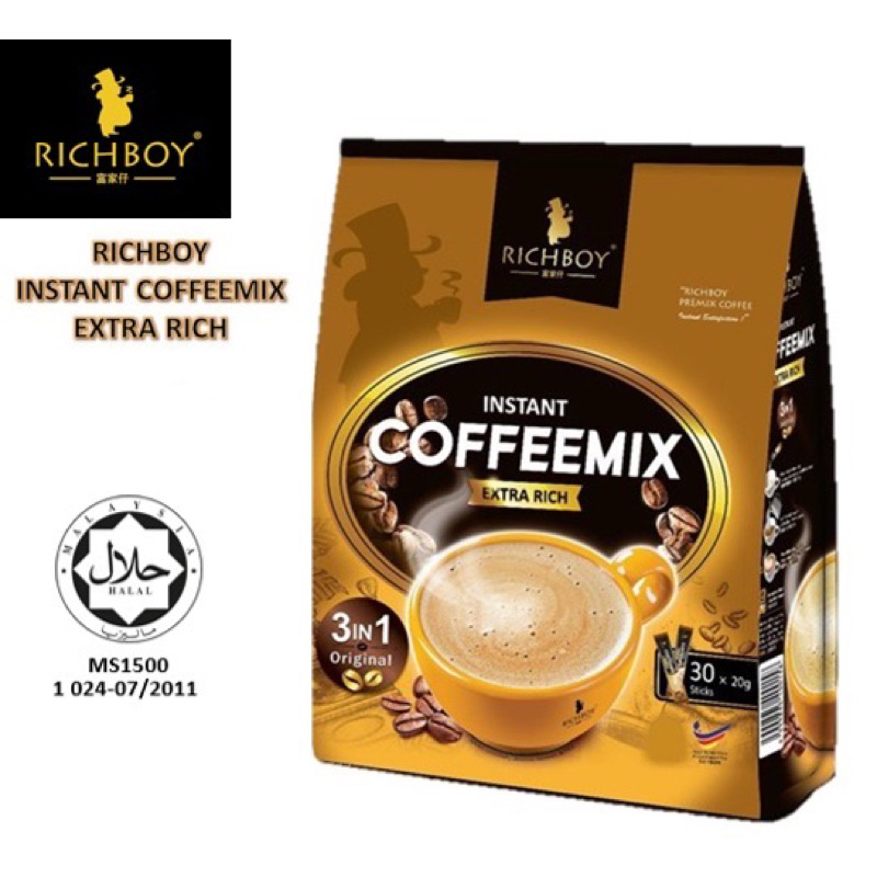 RICHBOY 3IN1 INSTANT COFFEEMIX-EXTRARICH (30s x 20g) | Shopee Malaysia