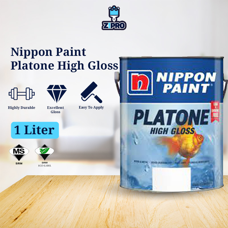 Nippon Paint Platone High Gloss 1L Wood and Metal Paint Cat Kayu ...
