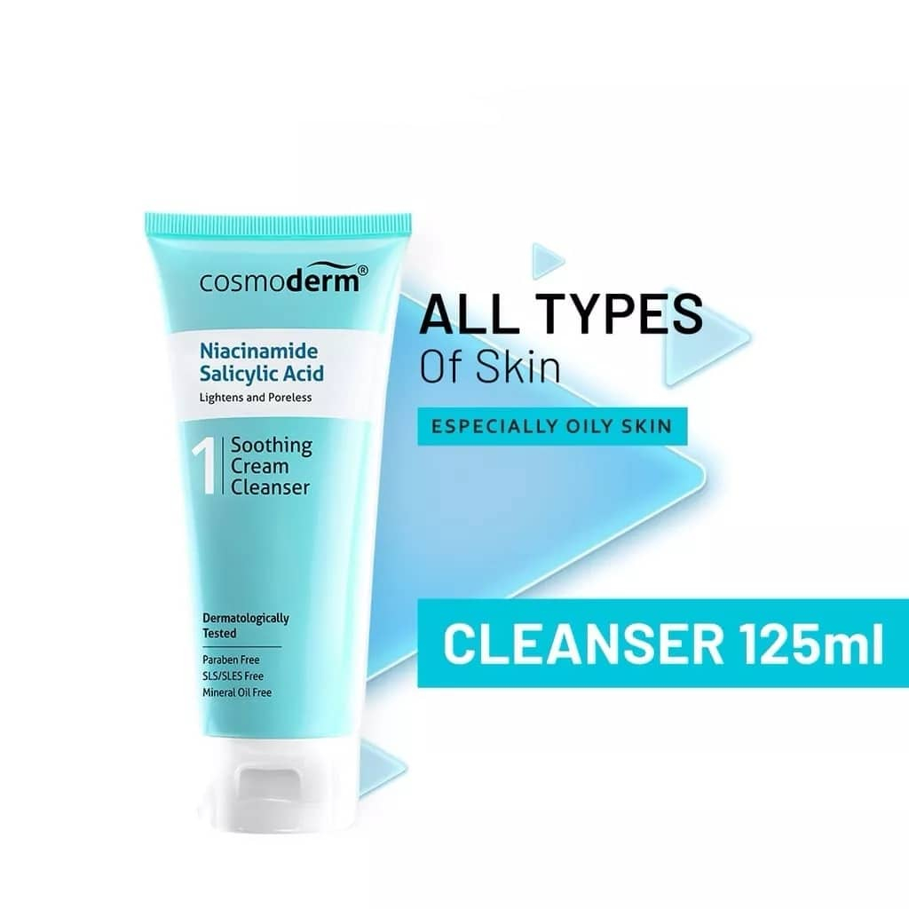COSMODERM NIACINAMIDE SALICYCLIC ACID SOOTHING CREAM CLEANSER 125mL ...