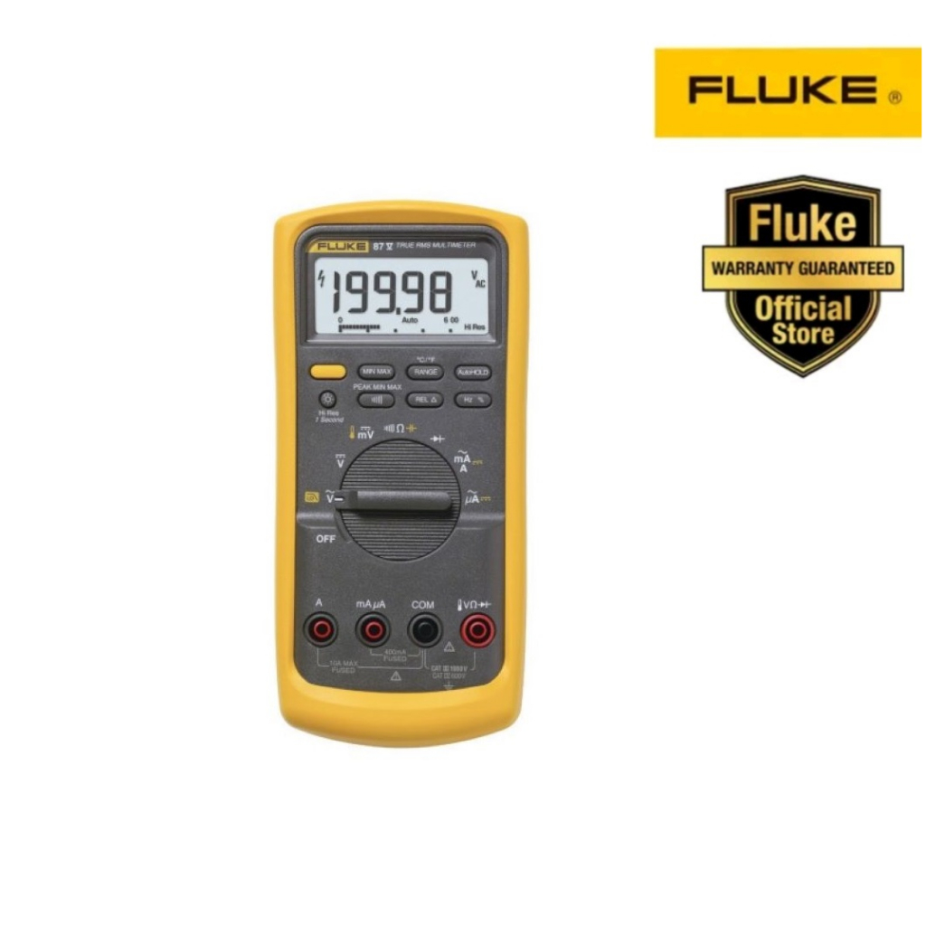 Fluke 87V Industrial True-RMS Multimeter with Temperature, Multimeter ...