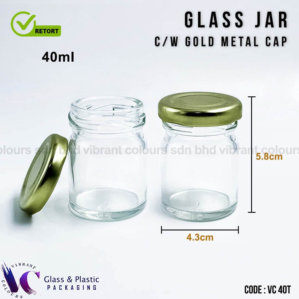 🔥40ML GLASS JAR WITH CAP || VC 40T🔥 POST TODAY ! | Shopee Malaysia