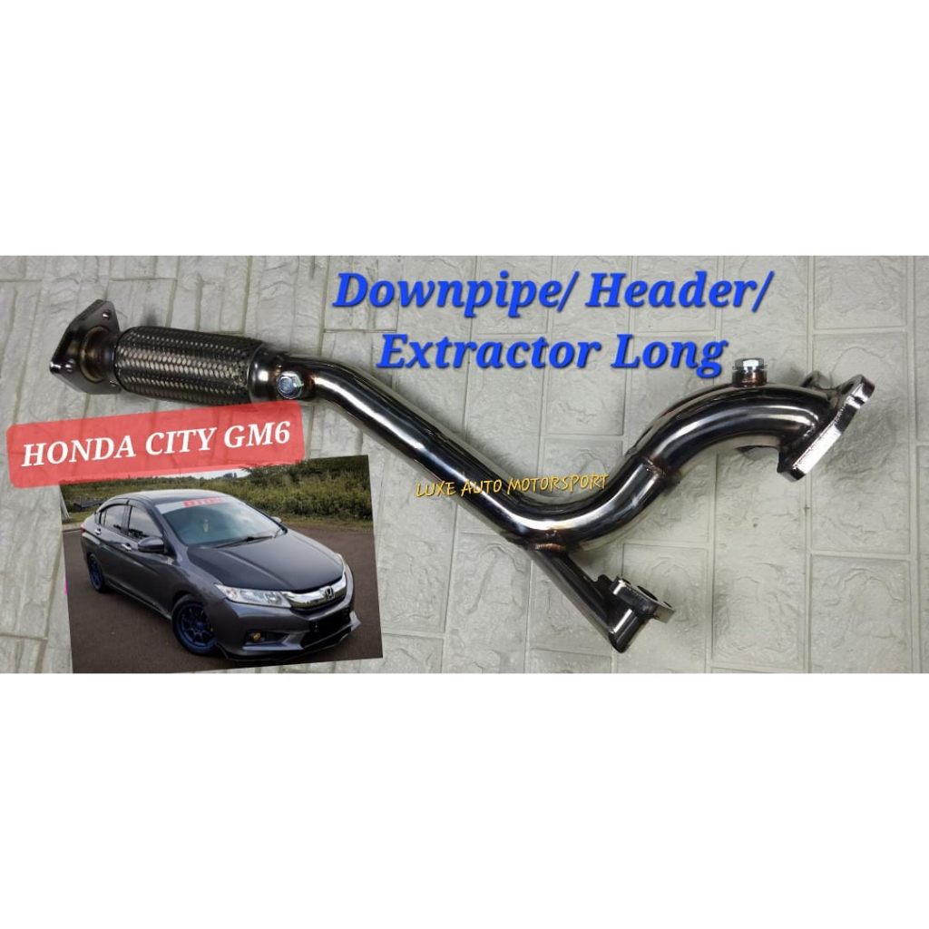 100% Honda City GM6/ Jazz Gk5 Header/ Downpipe/ Extractor LONG with ...