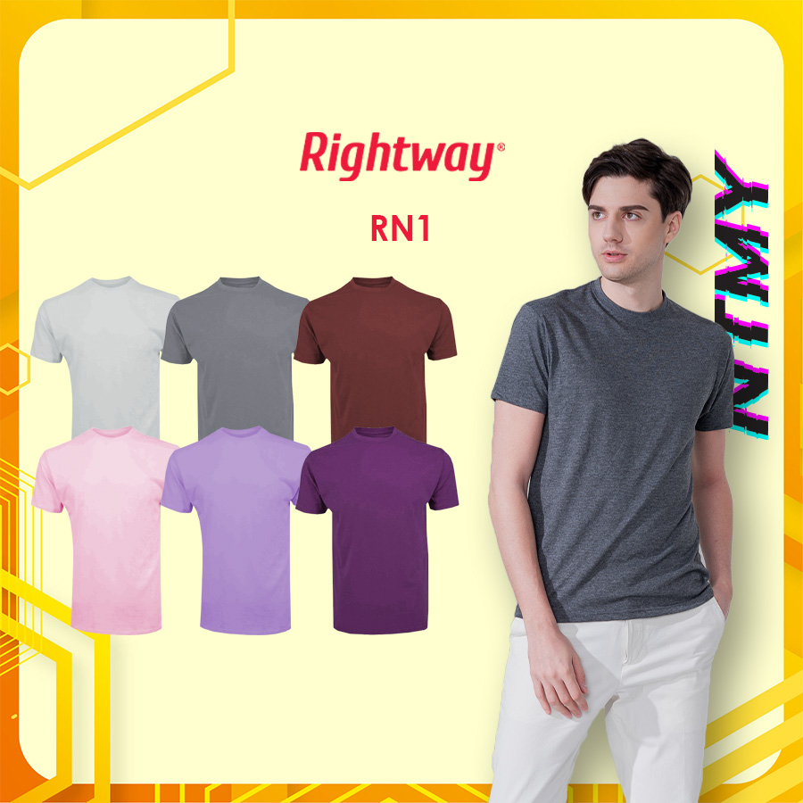 Rightway RN1 NTMY.os Unisex Adult Round Neck Premium Cotton Tshirt - L ...