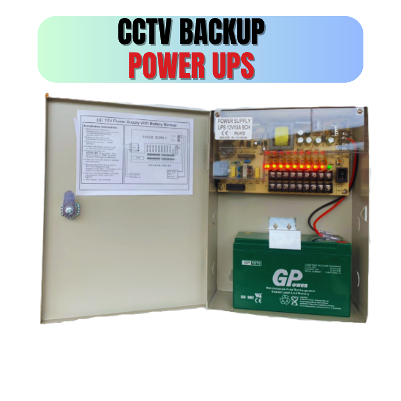 DAHUA Analog CCTV UPS 9Ch DC 12V 10A Back Up Power Supply Metal Box C/W ...