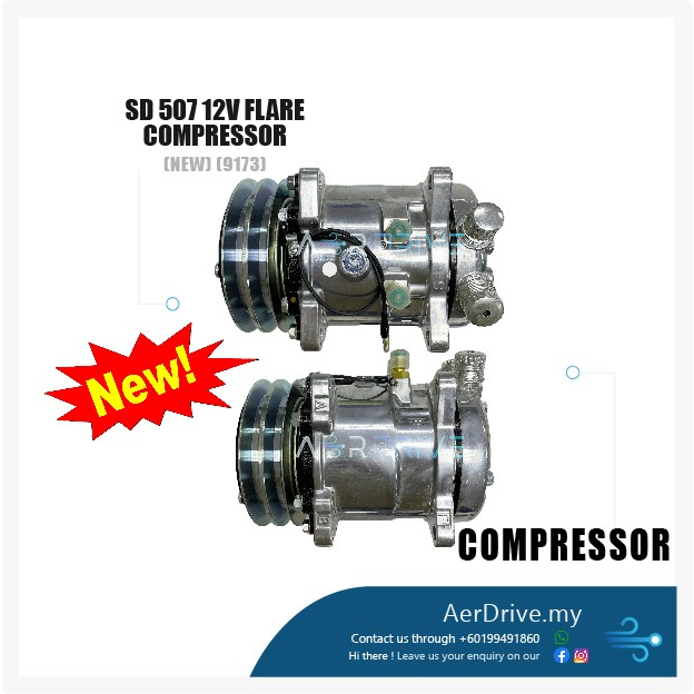 SANDEN 507 12V FLARE Compressor (New) (9173) (CXA-8005) | Shopee Malaysia
