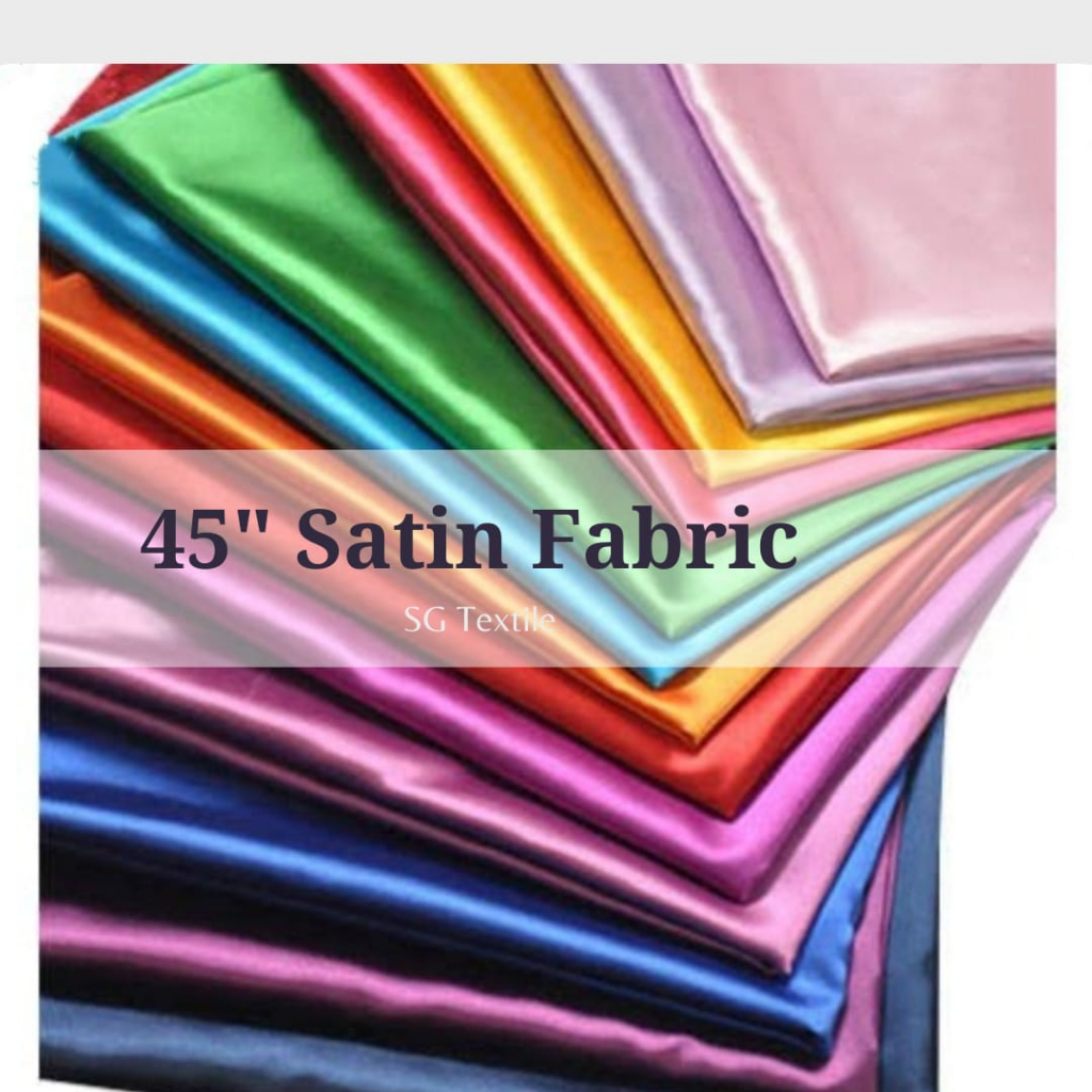45" Kain Satin Buatan Malaysia 100% Polyester ♦ Harga utk 1Meter ♦Warna ...